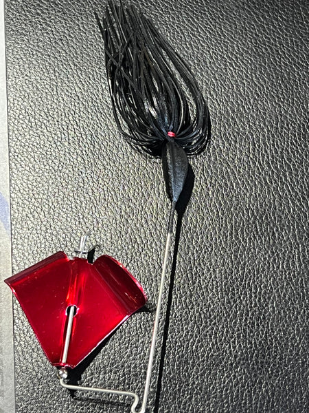 BuzzBait - RED Blade - Black – 911CustomLures.com