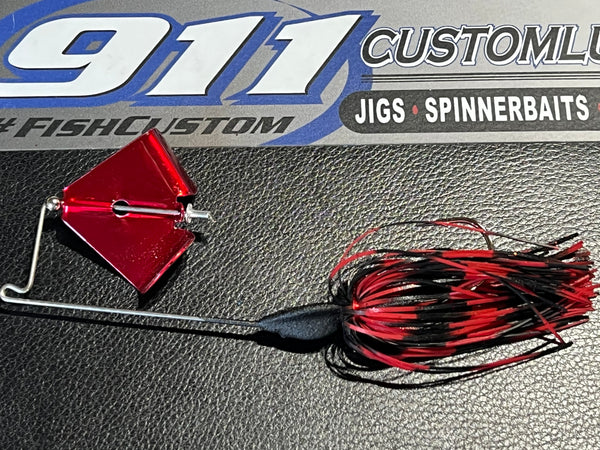 BuzzBait - RED Blade - Roanoke Craw – 911CustomLures.com