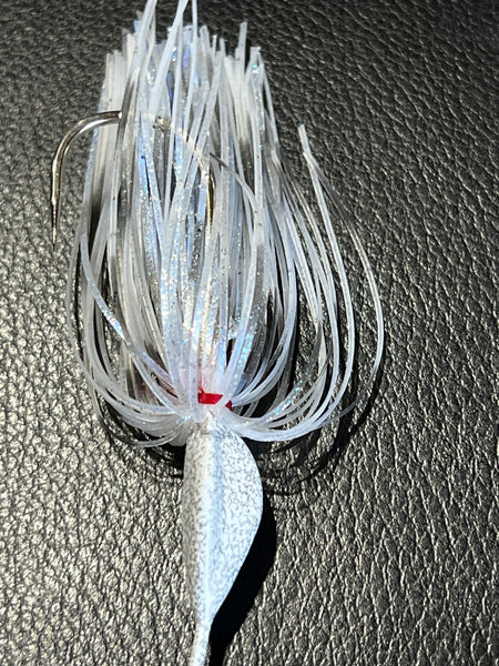 BuzzBait - WHITE - Offset Blade - LI Blue Shad – 911CustomLures.com